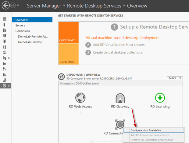 Configuring HA for the Remote Desktop Connection Broker in a 2012 RDS ...