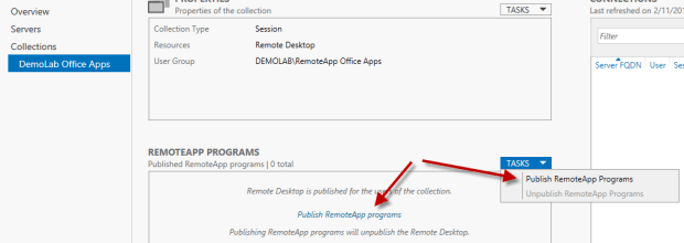 Collections – Publishing RemoteApp programs and Session Desktops on RDS ...