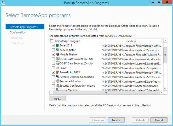 Collections – Publishing RemoteApp programs and Session Desktops on RDS ...