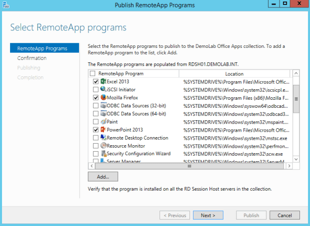 Collections – Publishing RemoteApp programs and Session Desktops on RDS ...