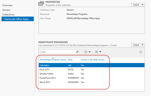 Collections – Publishing RemoteApp programs and Session Desktops on RDS ...